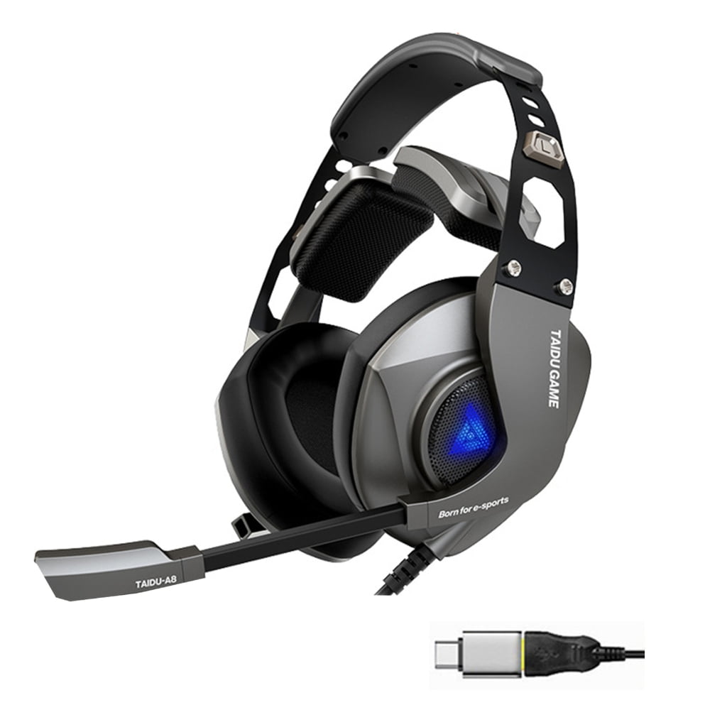 Corded Headphones With Microphone Color Light Headsets For Immersive ...