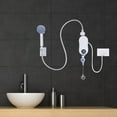 Corded Mini Instant Wall-mounted White Electric Bathroom Hot Water Heater with Shower Head 110V ...