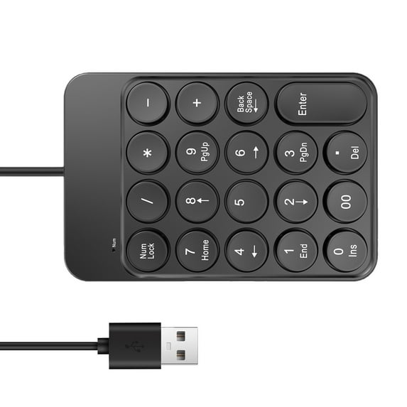 Corded Numeric Keypad 19 Key Corded USB Number Pad External Numpad ...