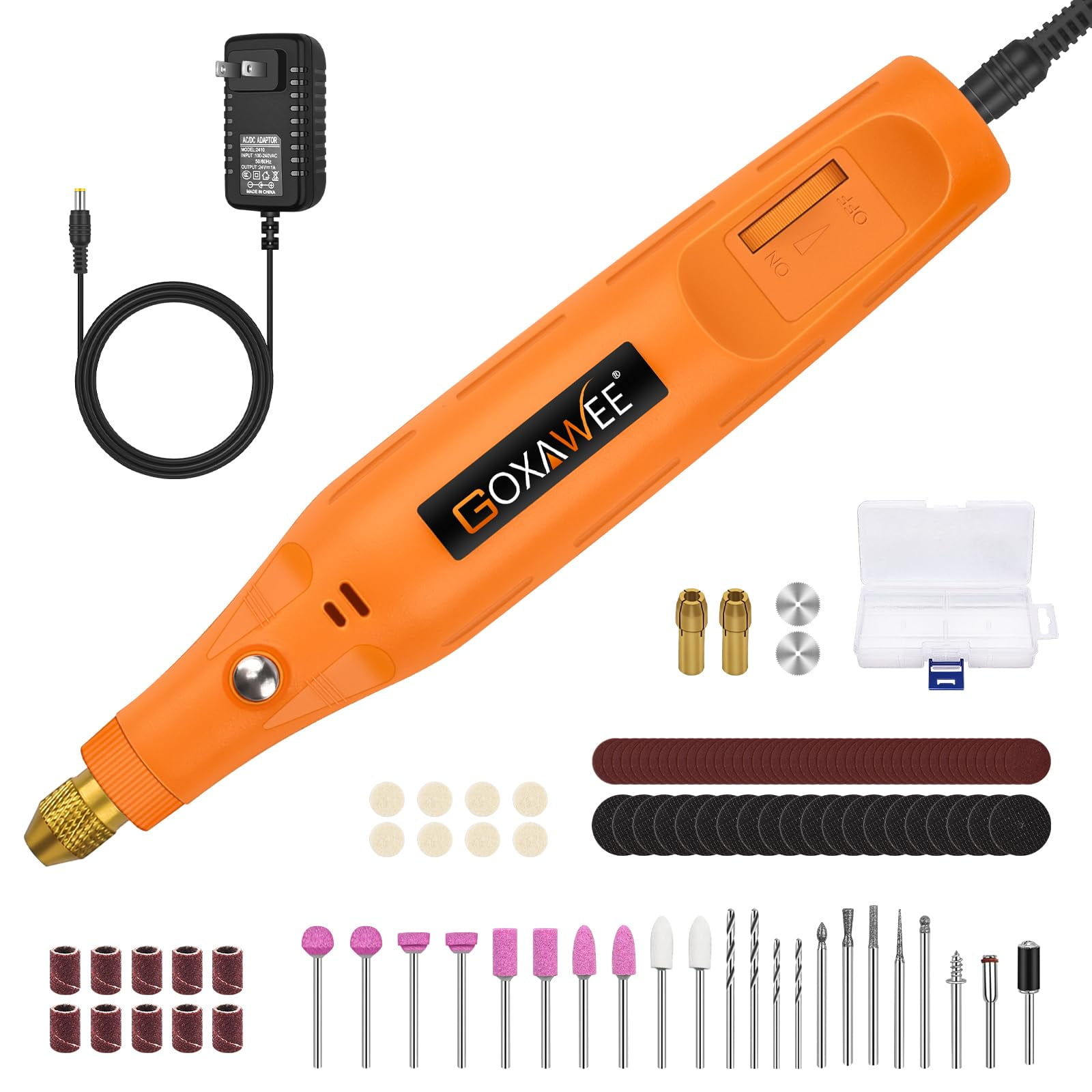 Corded Rotary Tool Kit for Crafts, GOXAWEE Mini Tool with Cord, 105pcs ...