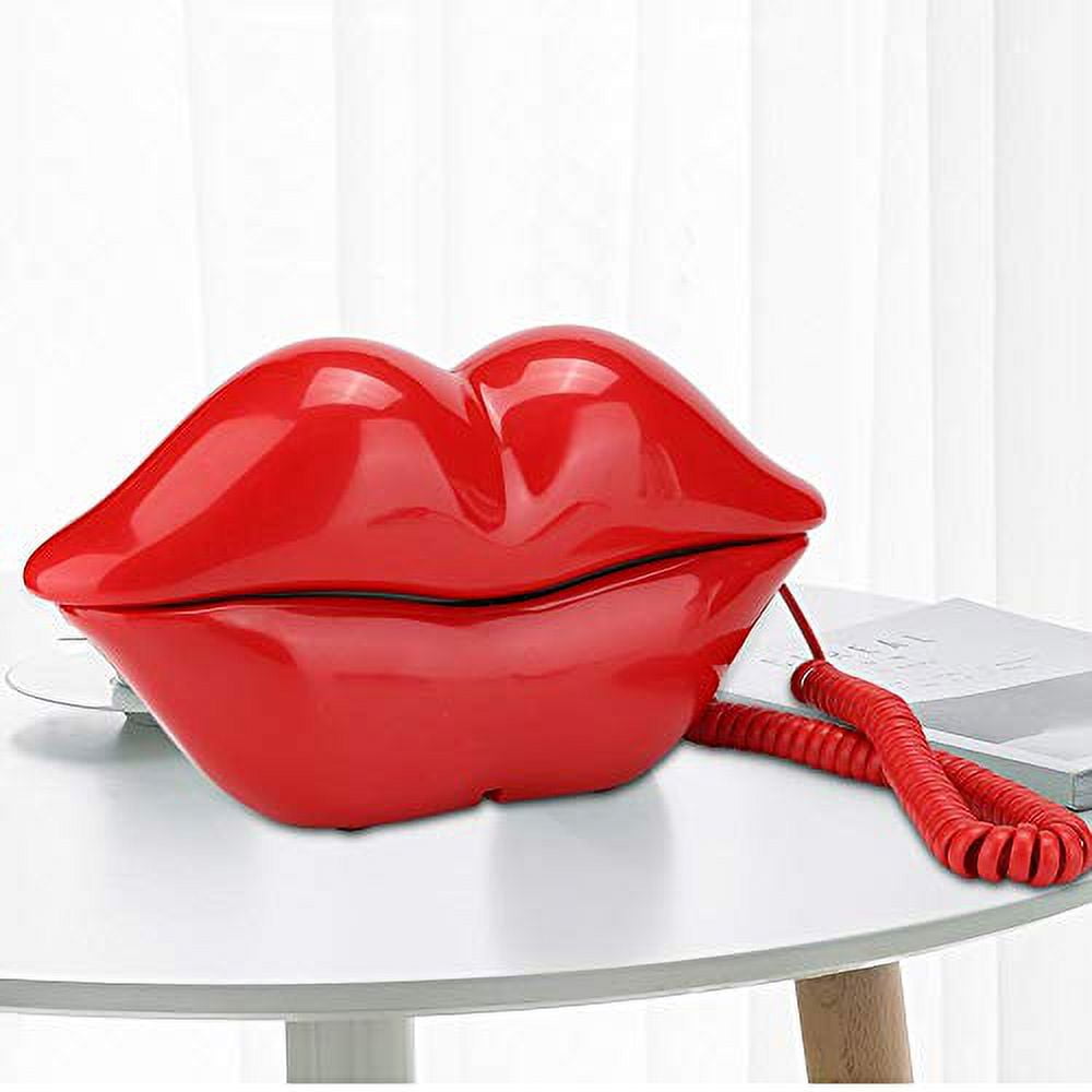 Corded Telephone, Multi-Functional Cute Lip Shape Telephone Desk Phone ...