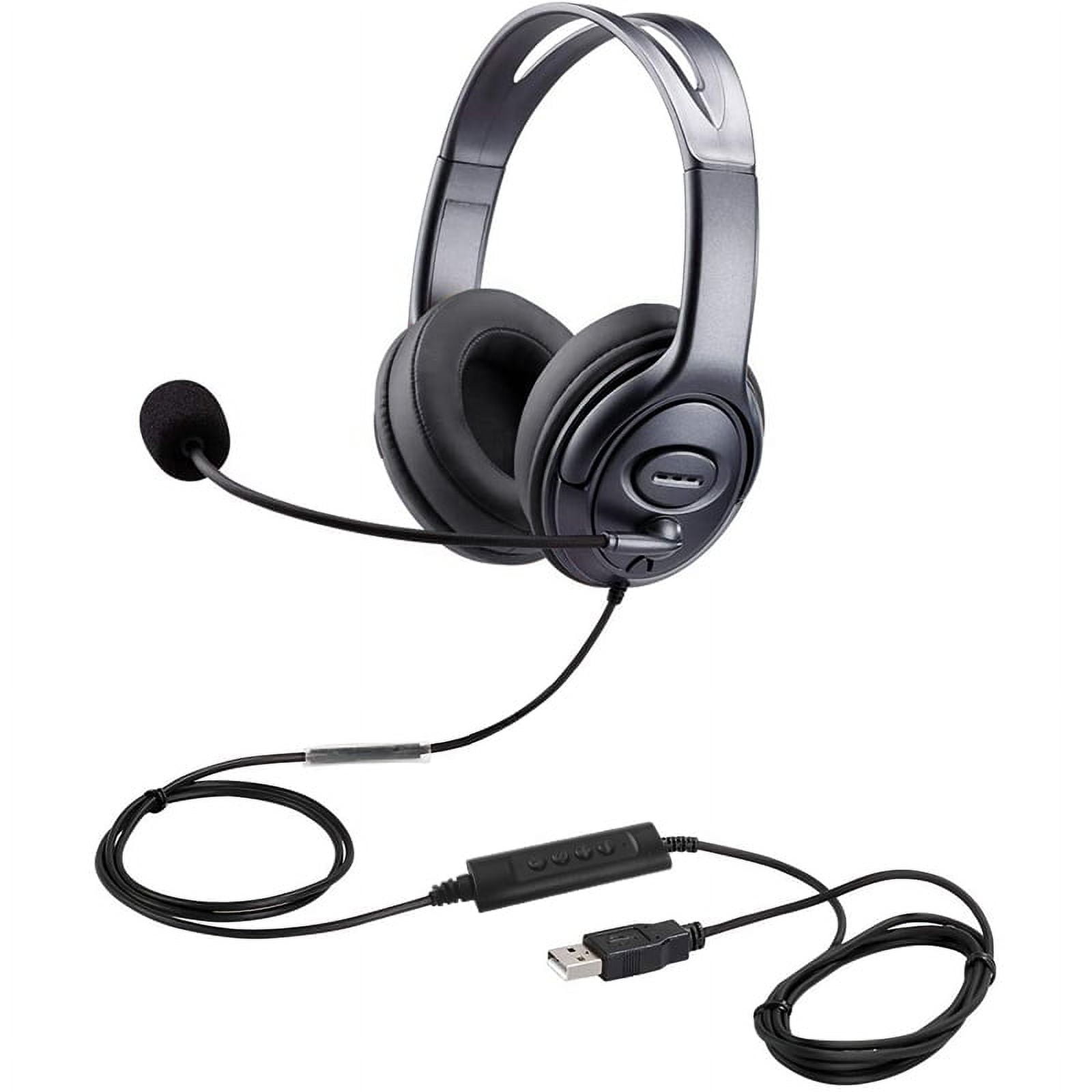 Corded USB Headsets Stereo with Noise Cancelling Mic and in-line ...