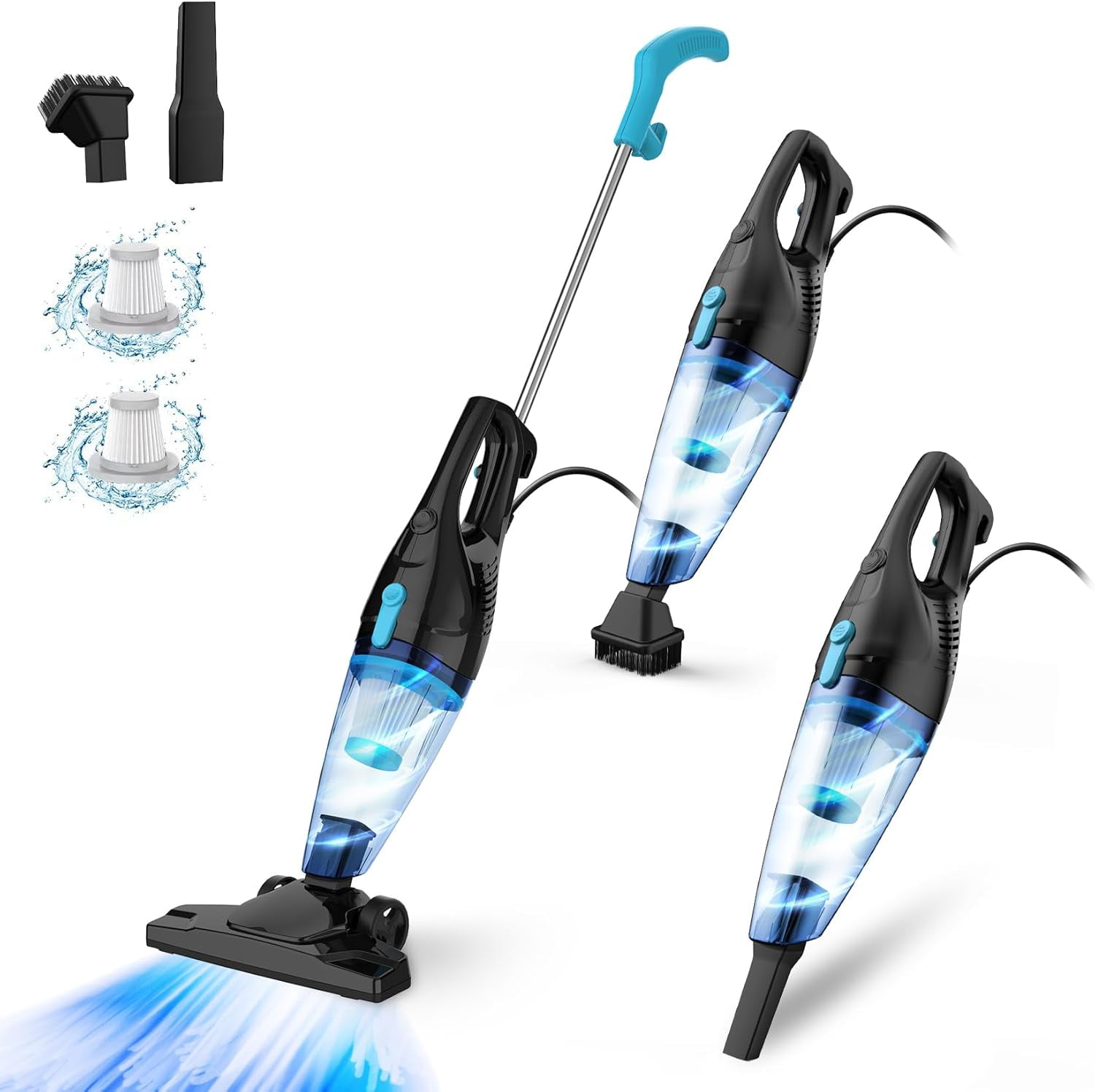 Corded Vacuum Cleaner, 4-in-1 Cleaners for Home 15Kpa Power Suction ...