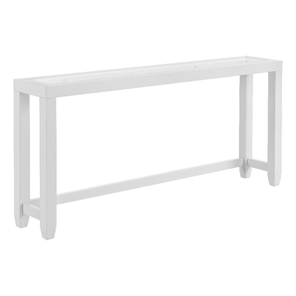 Cordero Modern White Sofa Console Entryway Table with Wood and Glass ...