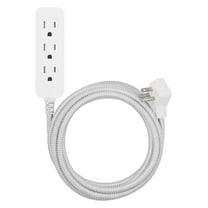 Cordinate Designer Extension Cord, 3-Outlet, White, 8 ft Braided Cord ...