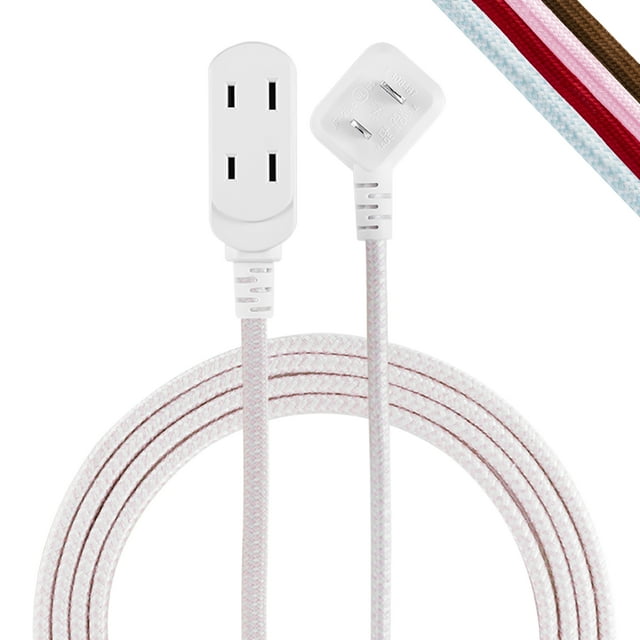 Cordinate 8ft. 3-Outlet Polarized Extension Cord, Pink, Braided – 41892 ...