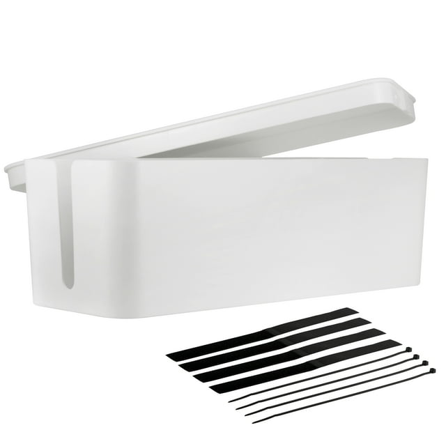 Cordinate Cable Management Box, Large, White, 2pk - Walmart.com