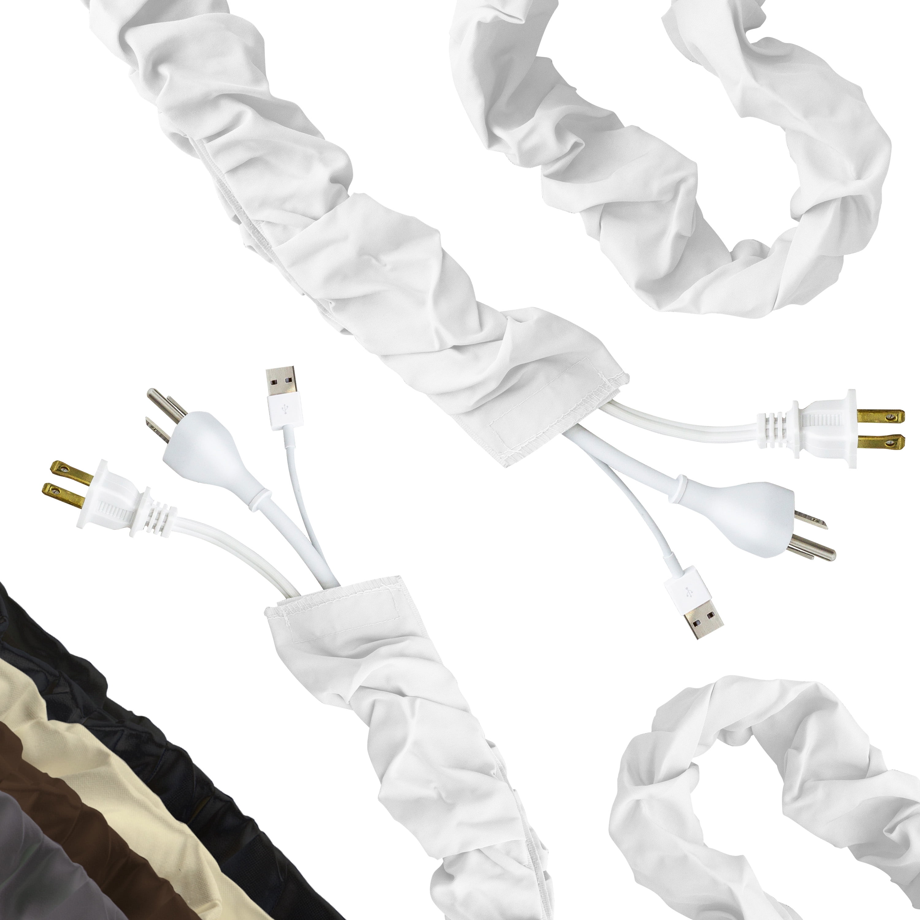 Cordinate Eggshell White Fabric Cord Cover 2 Pack, 6ft., 48656 ...