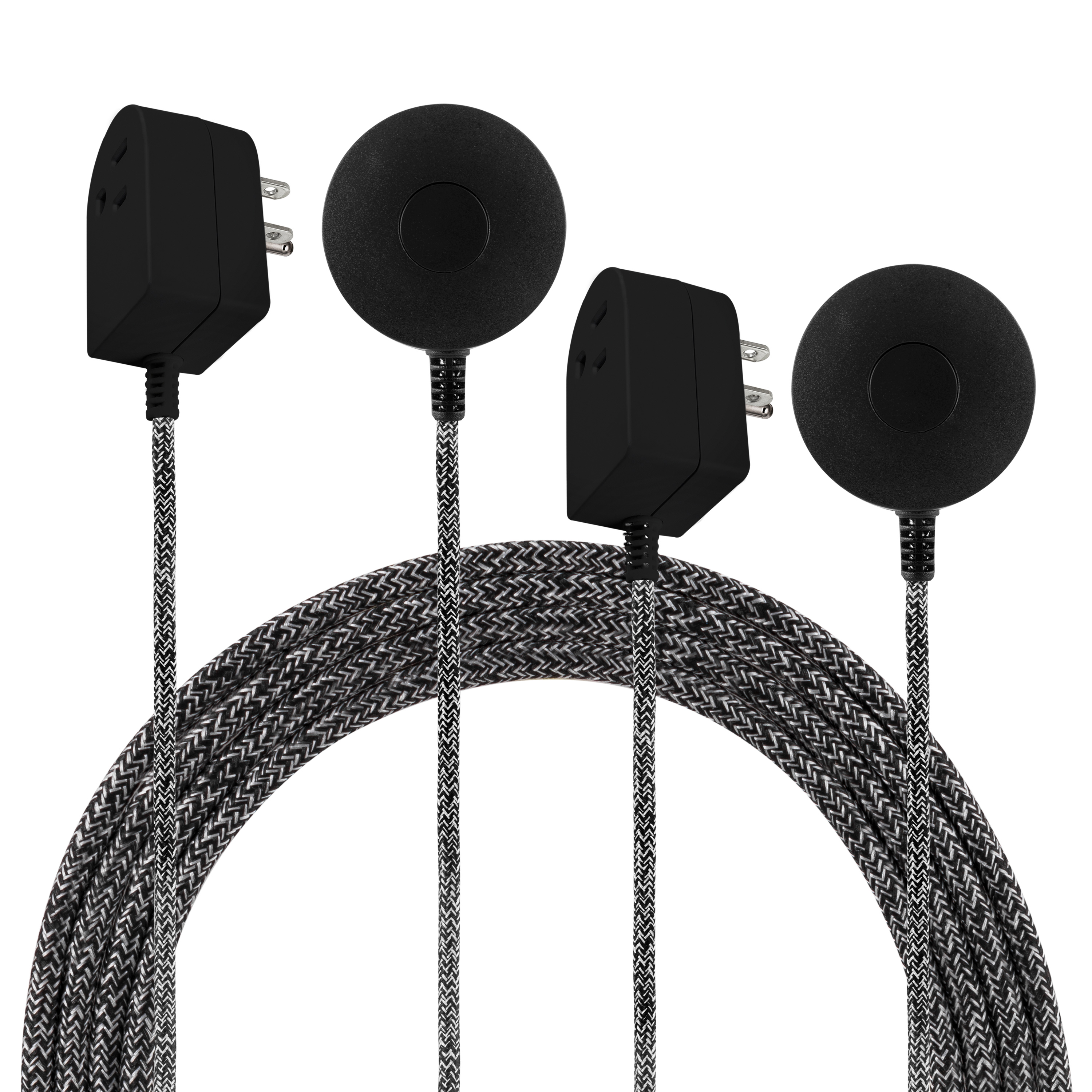 Cordinate Tabletop Switch with Braided Cord, 6 ft., 2 Pack, Black ...