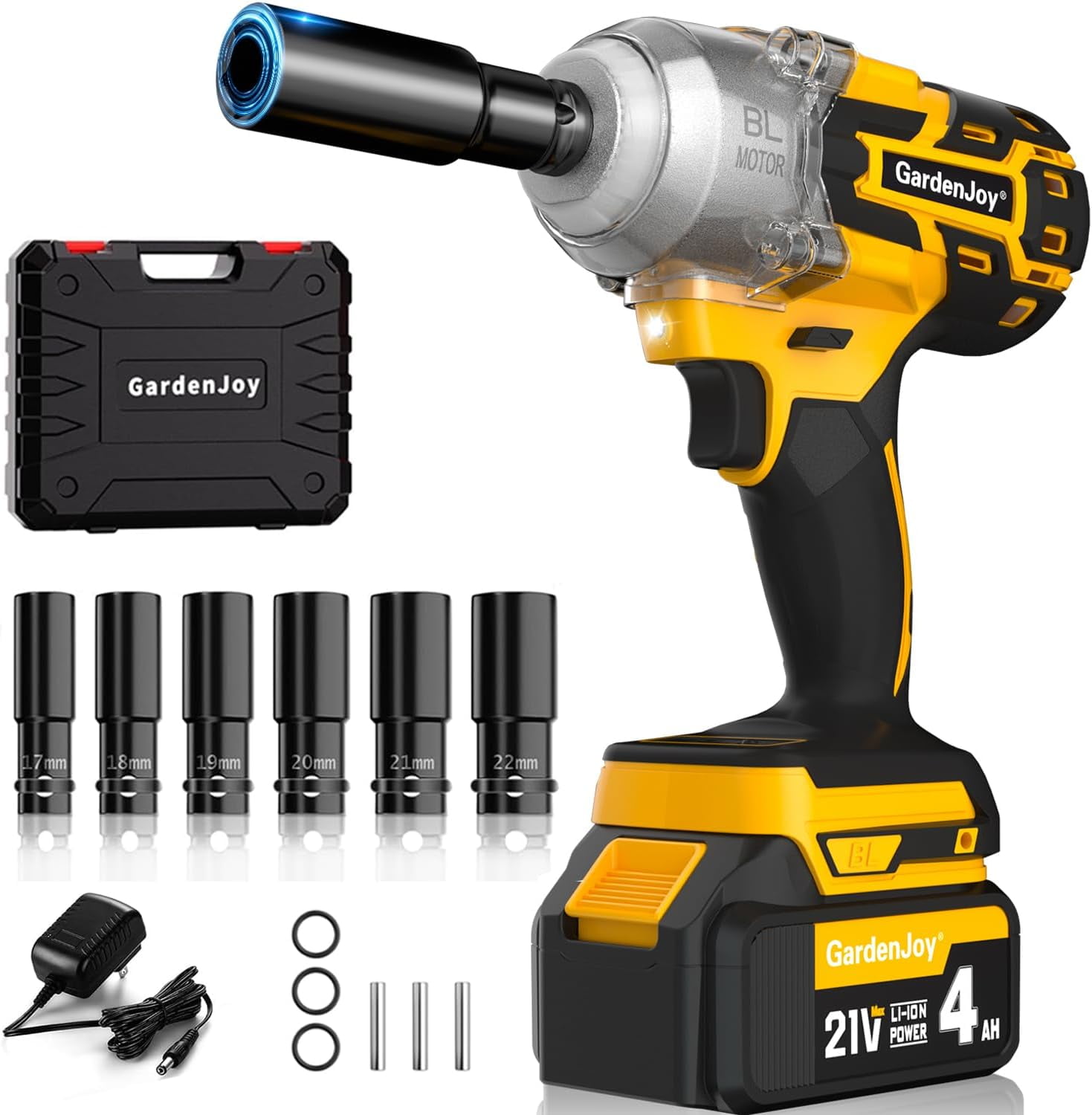 Cordless 1/2 Impact Wrench Brushless, 21v Power Impact Gun with 3 ...