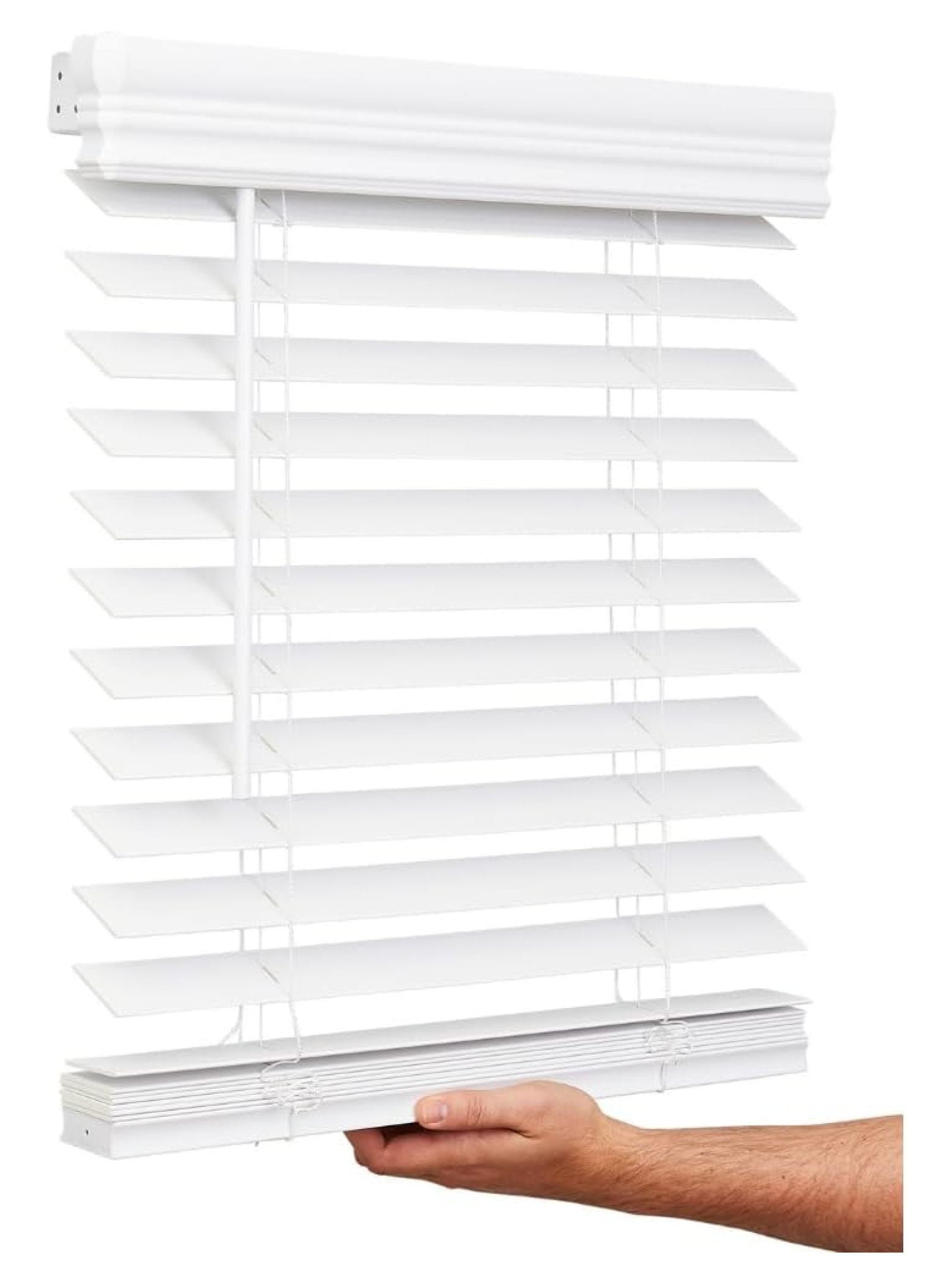 Cordless, 2 Inch Faux Wood Blind, 18" Wide x " Long, Window Blinds ...