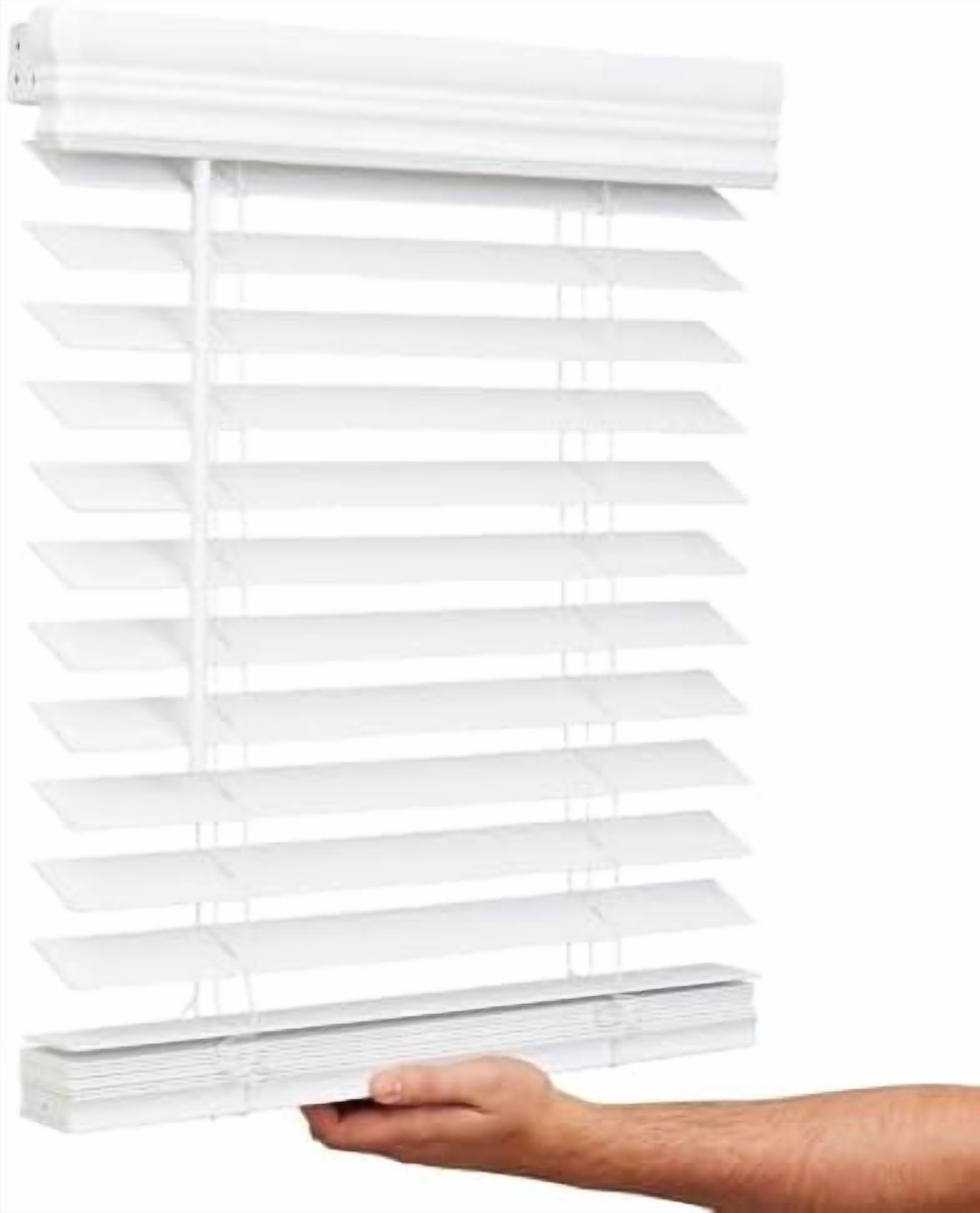 Cordless, 2 Inch Faux Wood Blind, 48" Wide x 72" Long, Window Blinds ...
