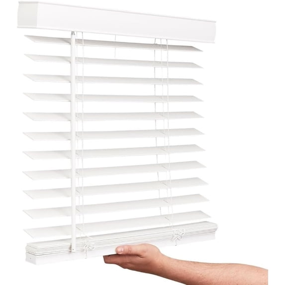 Cordless 2 Inch Faux Wood Blind, Smooth Snow White, 16" x 72" - Walmart.com