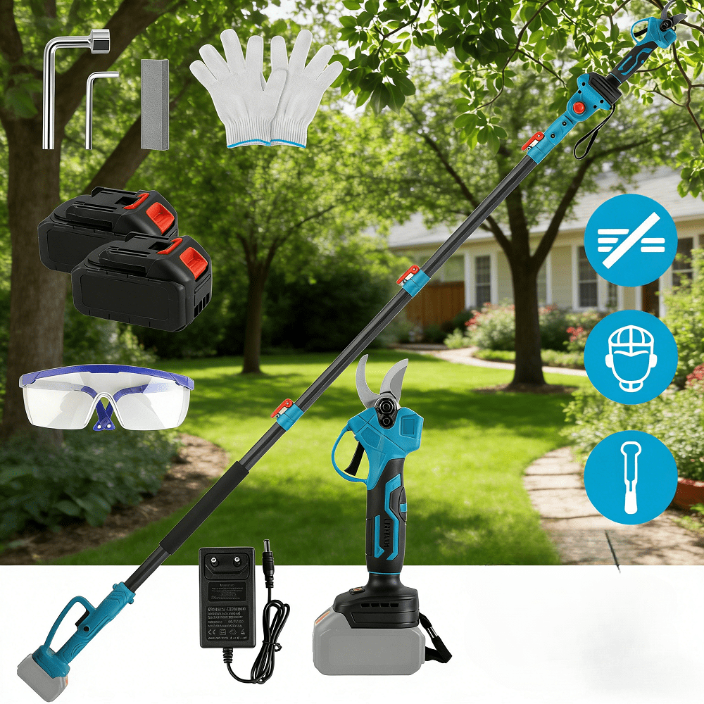 Cordless 2-in-1 Electric Pruning Shear with Extension Pole, 850W ...