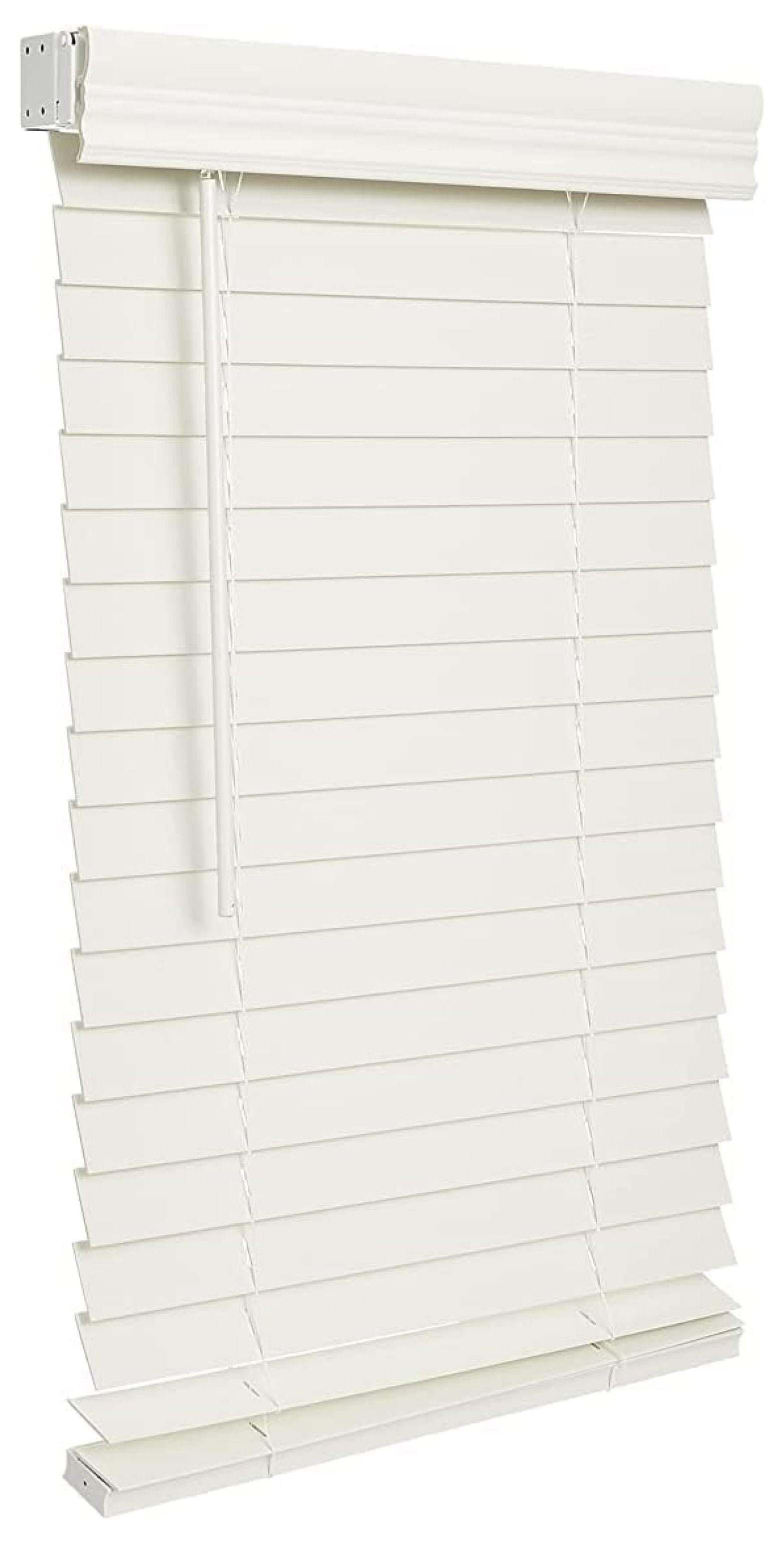 Cordless 2-inchFaux Wood Blind 30.5" Wide x 54" Lon(Soft White-Antique ...