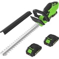 Cordless 22.4in Hedge Trimmer with 2x2.0Ah Batteries Brushless Motor ...