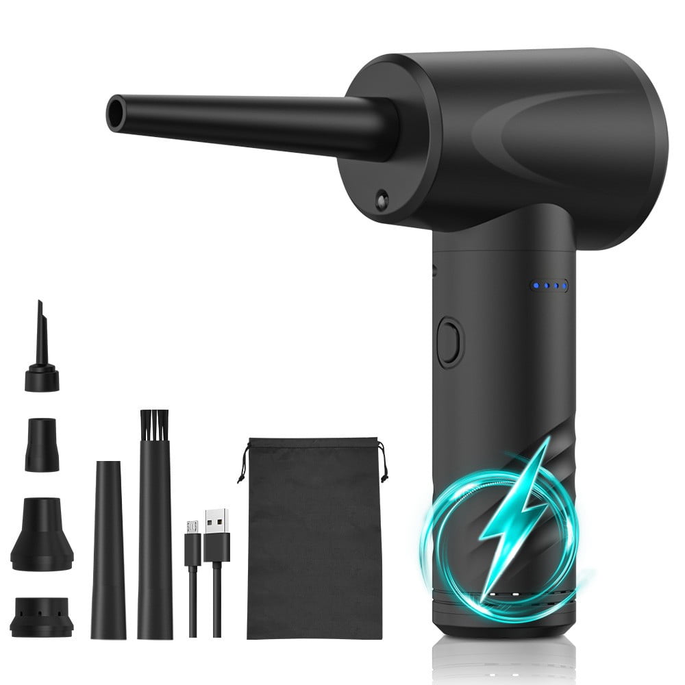 Cordless 3-Speed Electric Air Duster, 90W Powerful with Multi-Nozzles ...