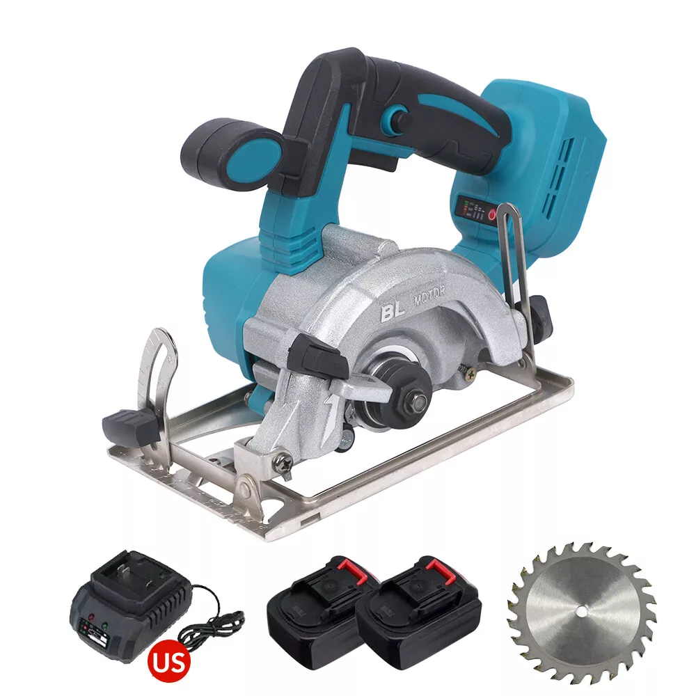 Cordless 5" Circular Saw 0-45° Wood Tiles Cutting Tool With Charger ...