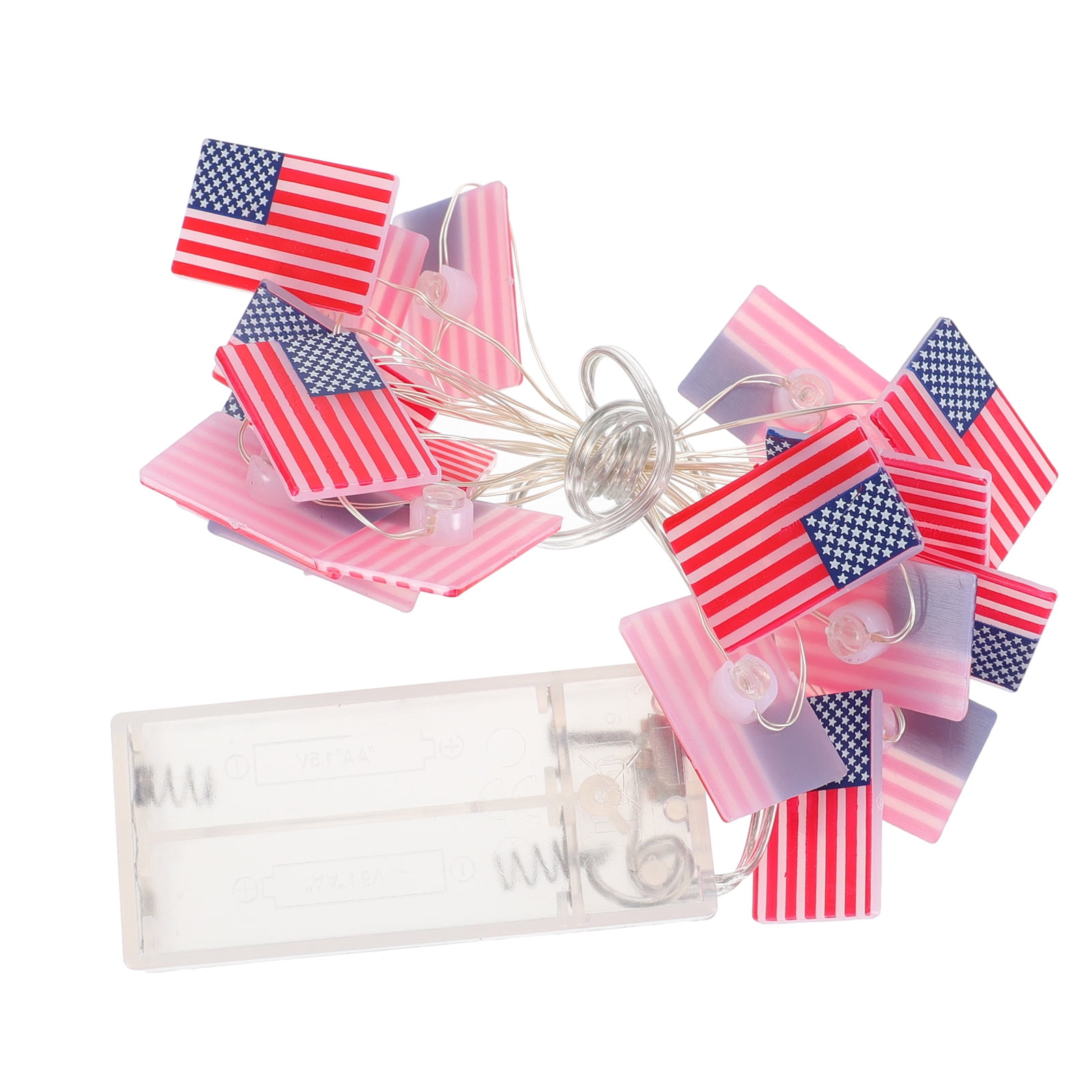 Cordless Airtight American Flag String Lights Focal Point Decorations ...