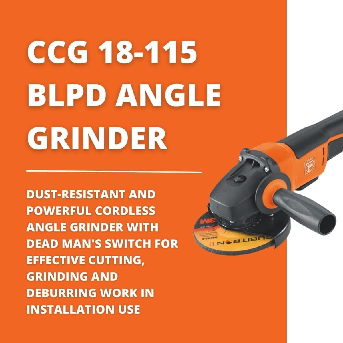 Cordless Angle Grinder CCG 18-115 BLPD - 4-1/2" Brushless Motor with 5/ ...