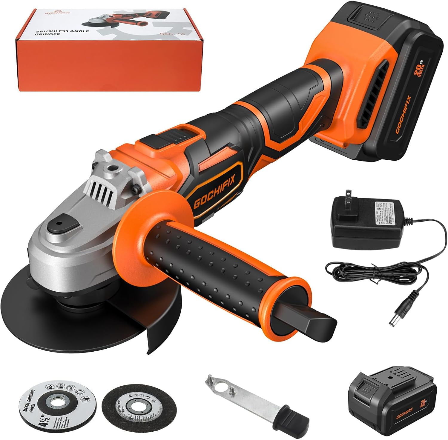 Cordless Angle Grinder Tool GOCHIFIX Grinders Power Tools 20v 4-1/2 ...