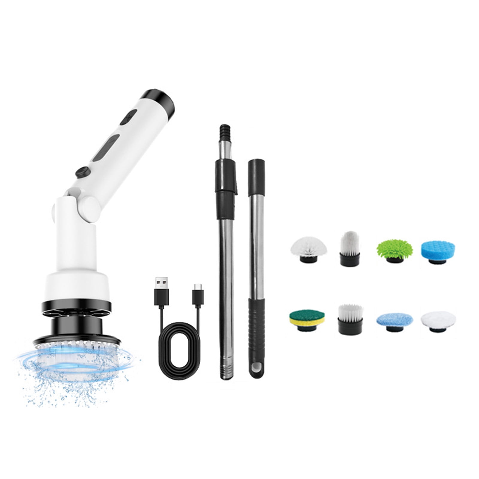 Cordless Automatic Rotation Cleaning Tool Featuring Multiple Brush Head ...