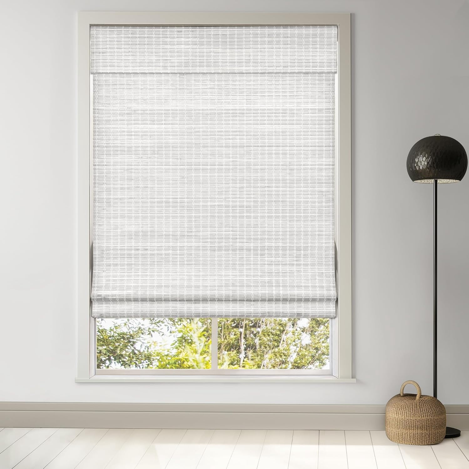 Cordless Bamboo Roman Shades, Privacy Blinds for Interior Windows, Room ...