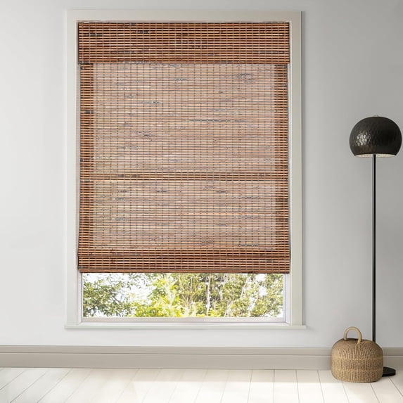 Cordless Bamboo Roman Shades for Windows, Light Filtering Natural ...