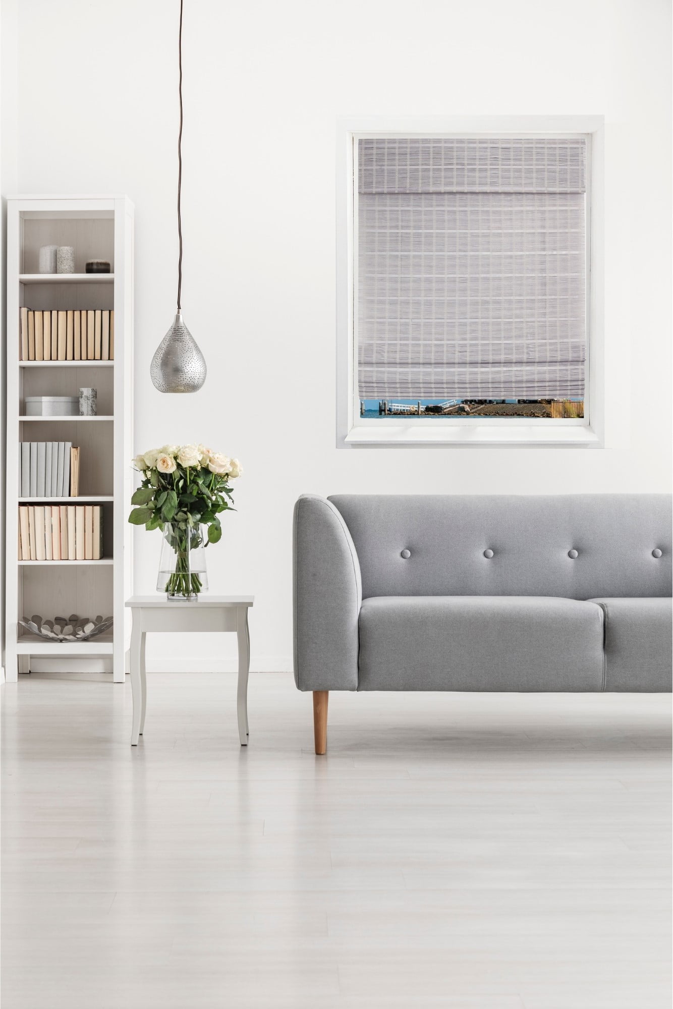 Cordless Bamboo Roman Window Blind Sun Shade, Light Filtering Roman ...