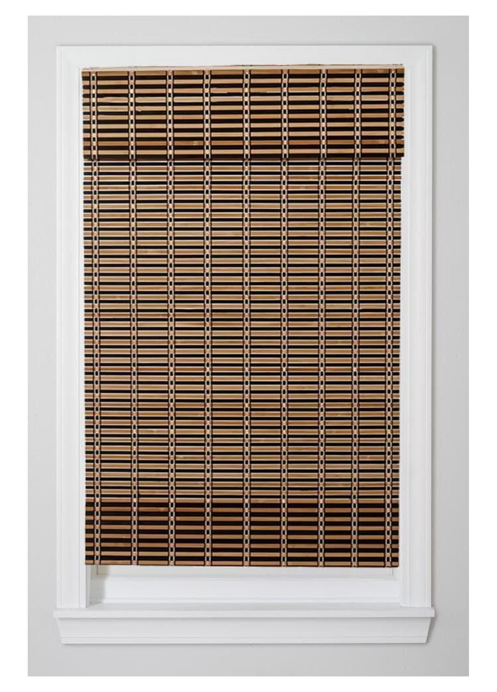 Cordless Bamboo Window Blind Sun Shade, Light Filtering Shades - Dark ...