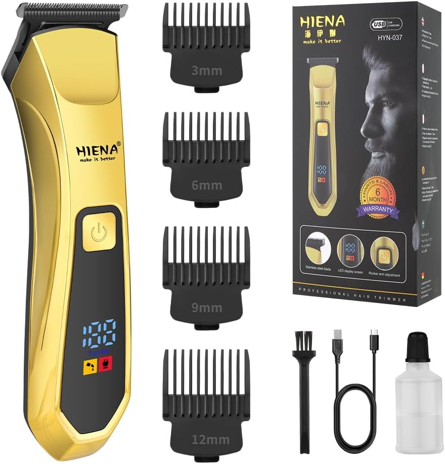 Cordless Beard Trimmer for Men, Professional Electric T-Blade Beard ...