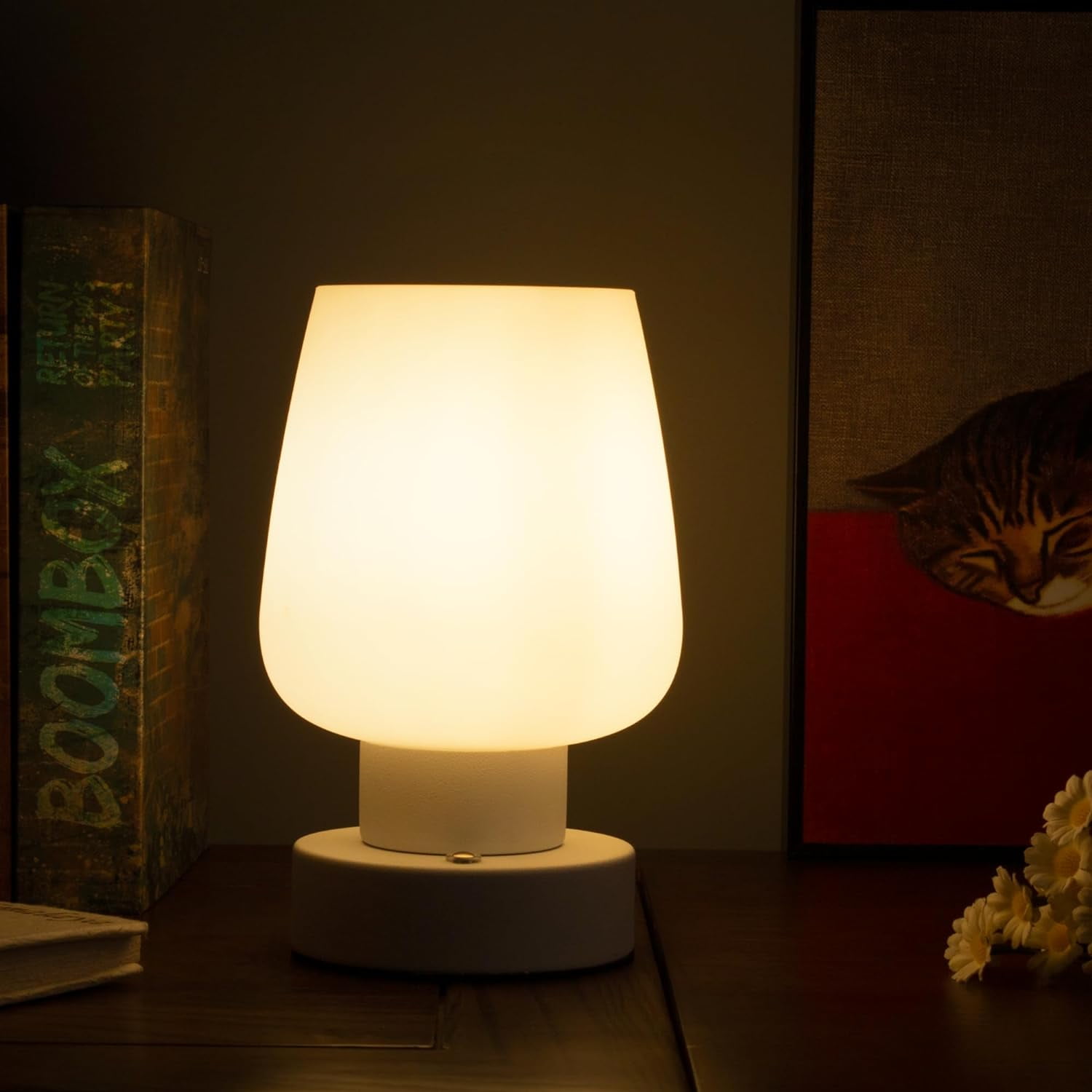 Cordless Bedside Table Lamp - Rechargeable Small Lamp for Bedroom ...