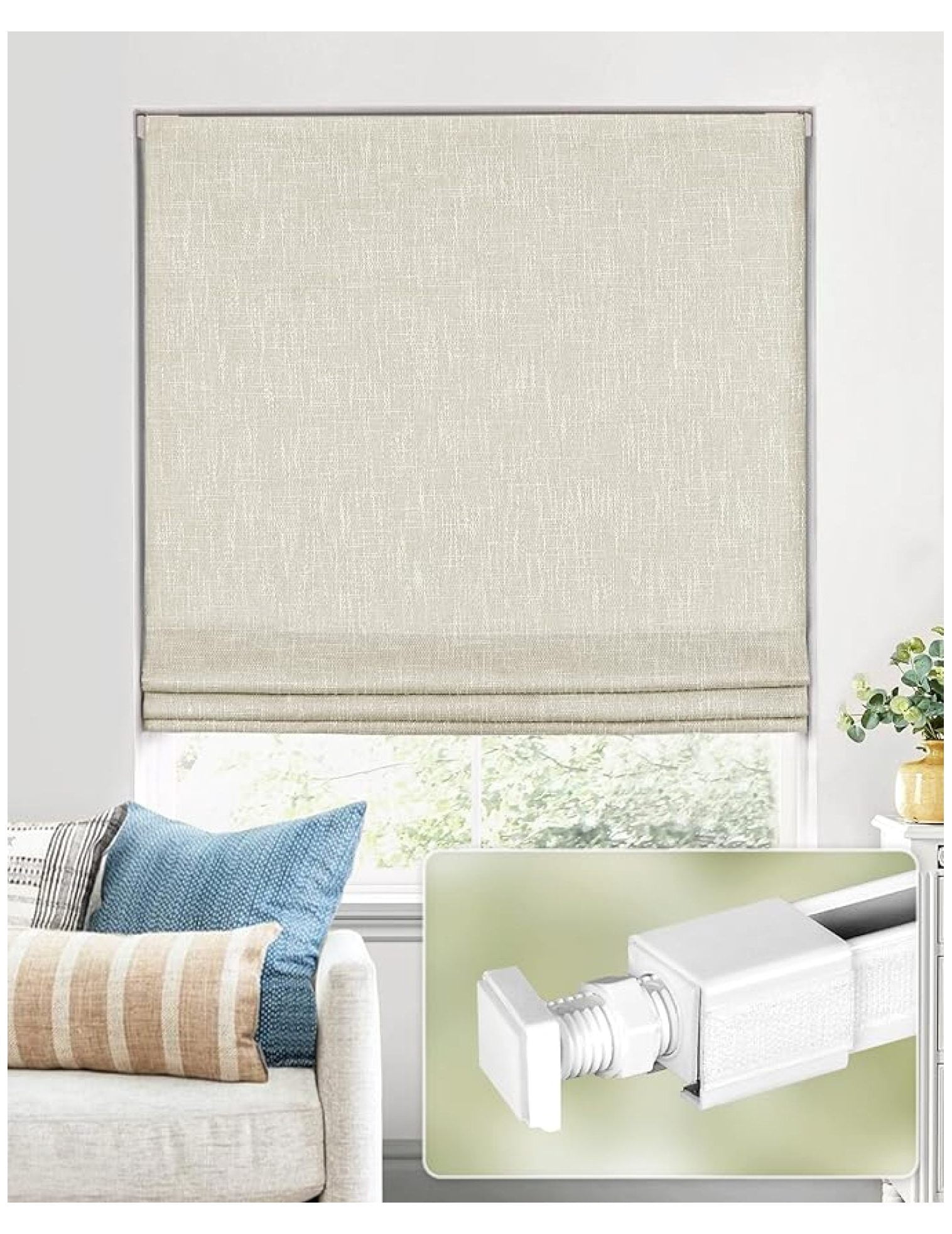 Cordless Blackout Shades No Drill, 26x64 inch, 100% Light Blocking ...