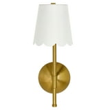 Sterling & Noble Cordless Brass Rechargeable Wall Sconce with Scalloped ...