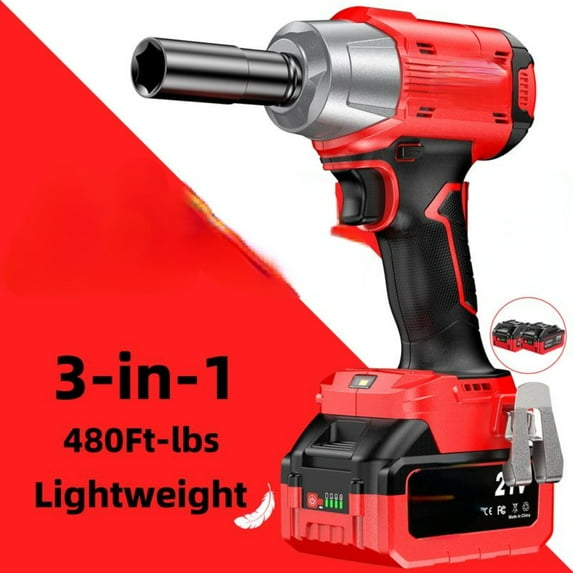 Cordless Brushless Battery Powered Impact Wrench Gun 1/2 inch, 1/2 ...