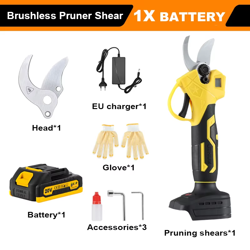Cordless Brushless Electric Pruning Shear for 18V Power Tool Batteries ...