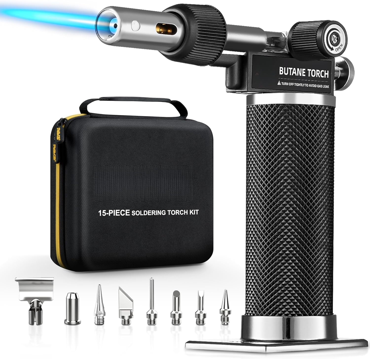 Cordless Butane Soldering Iron Kit, 14-Piece Multi-Function Torch Set ...