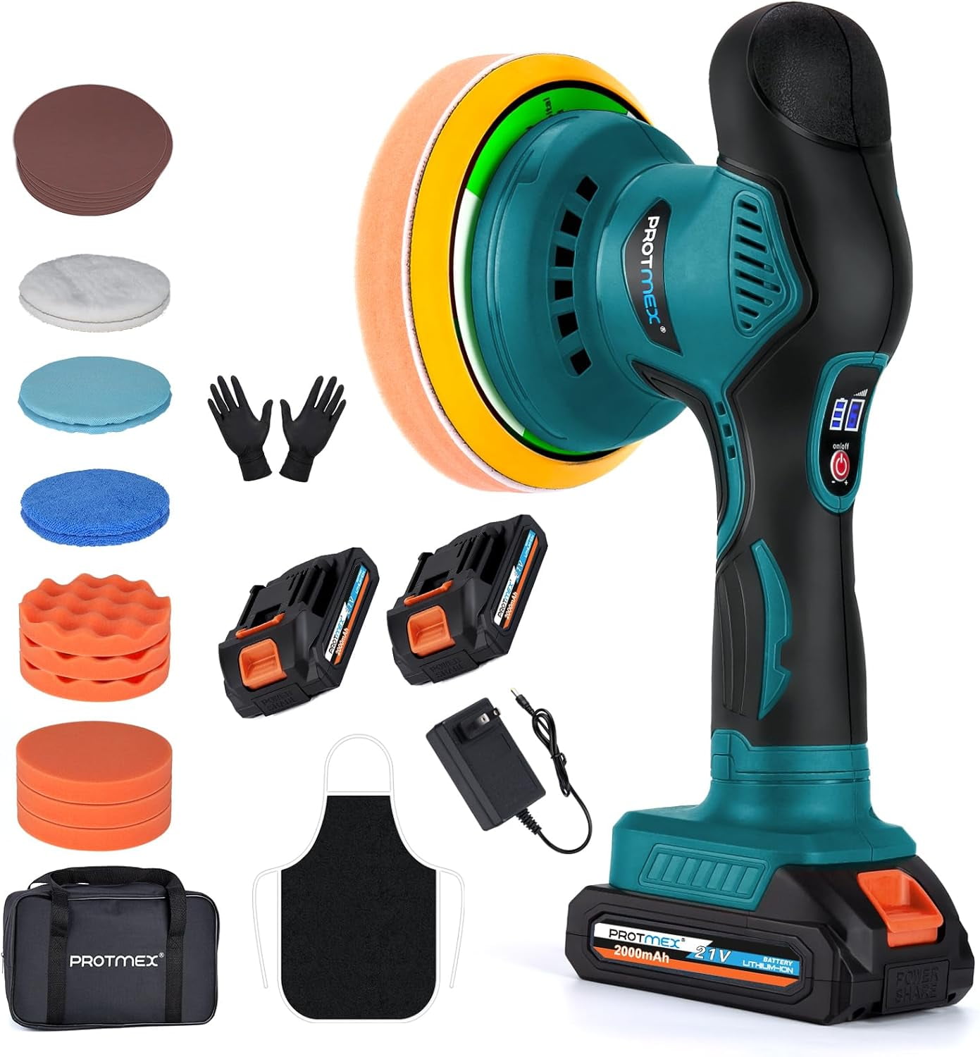 Cordless Car Buffer Polisher 6 Inch Orbital Car Waxing Machine 6 ...