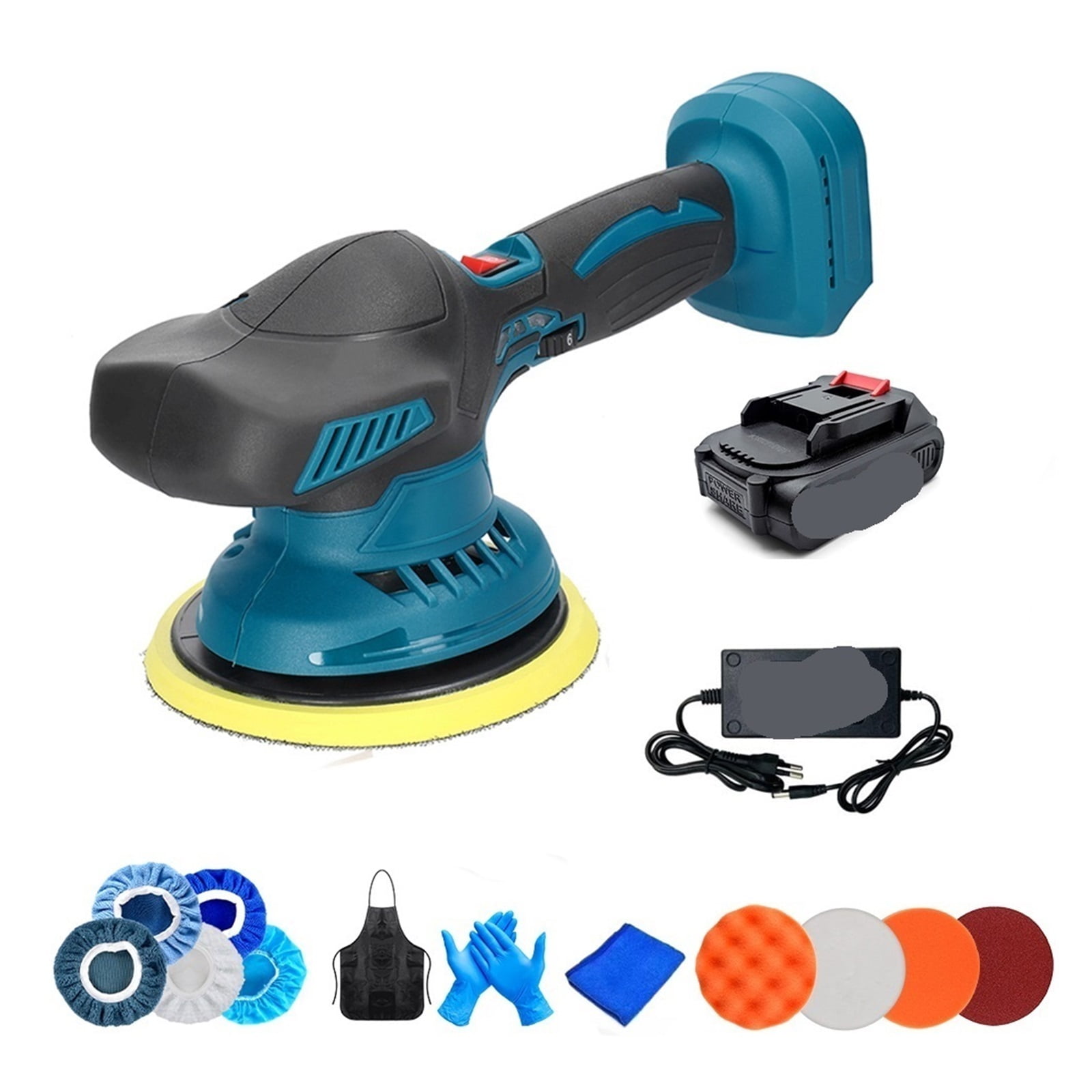 Cordless Car Polisher 6 Gears Electric Auto Polishing Cleaning Metal ...