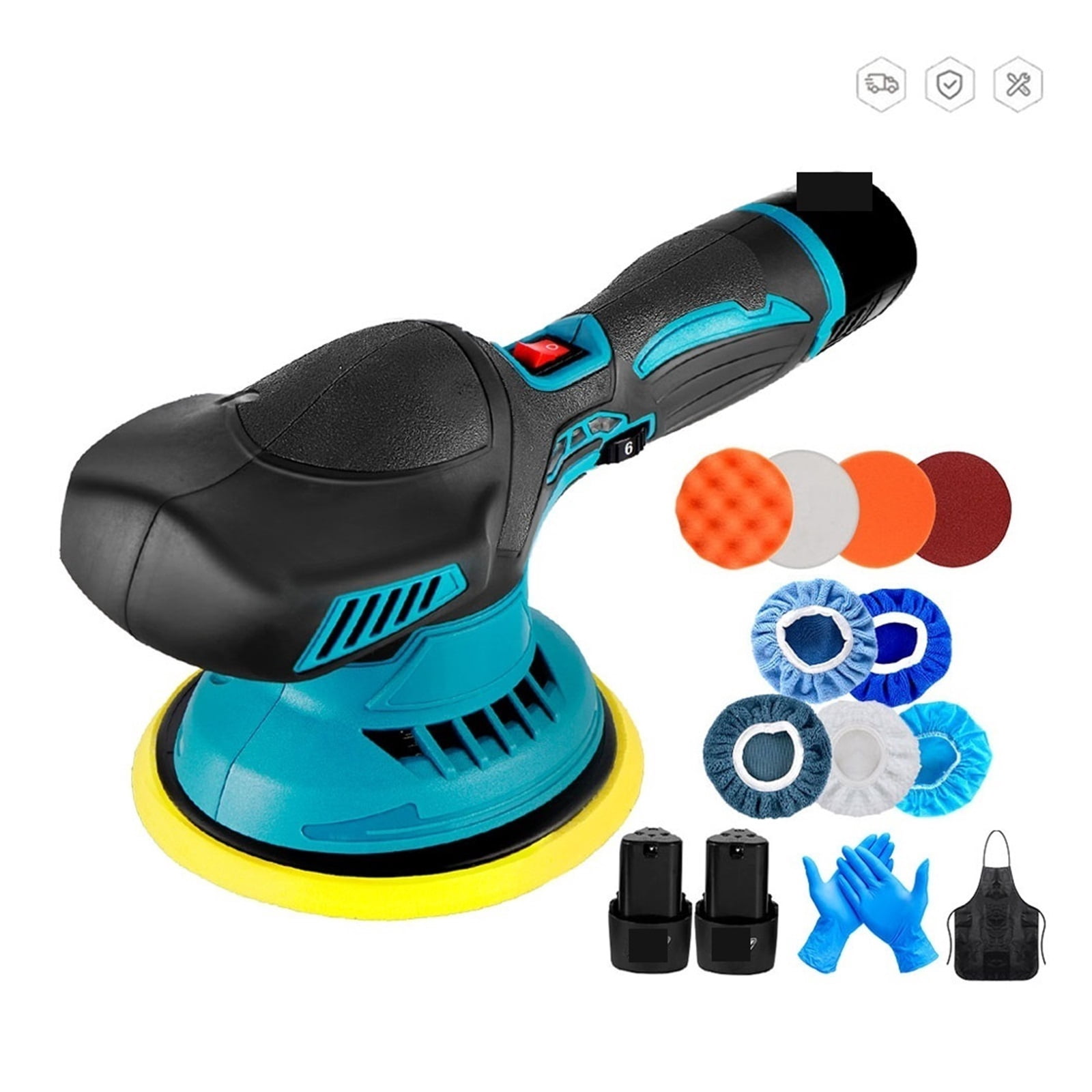 Cordless Car Polisher 6000RPM 6-Speed Adjustable Wireless Electric ...