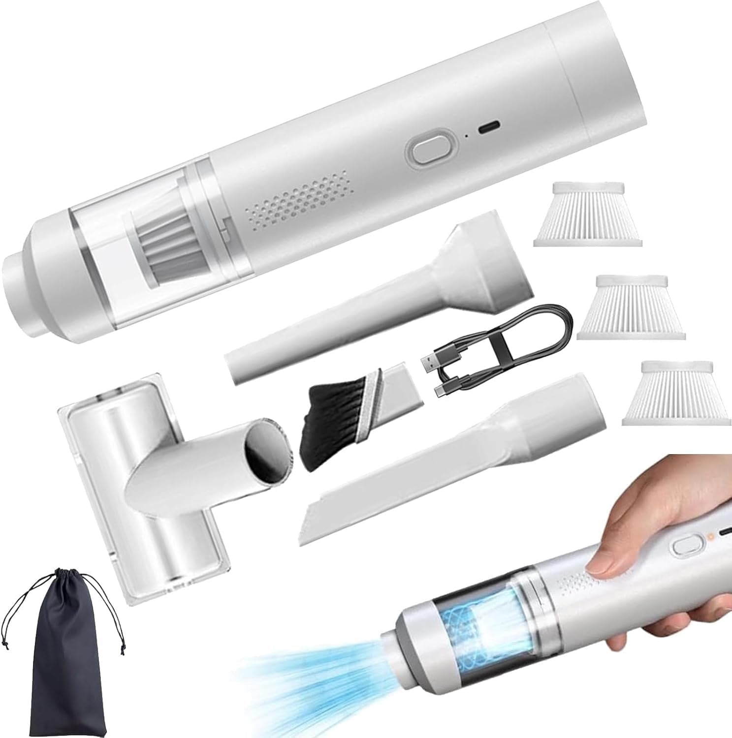 Cordless Car Vacuum High Power 19000Pa, Mini Car Handheld Vacuum ...