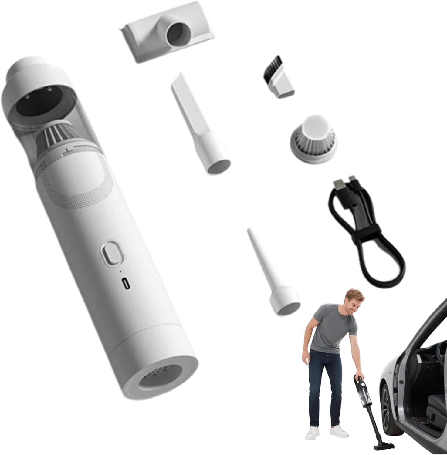 Cordless Car Vacuum, Slim Cordless Car Vacuum High Power, 4 in 1 ...