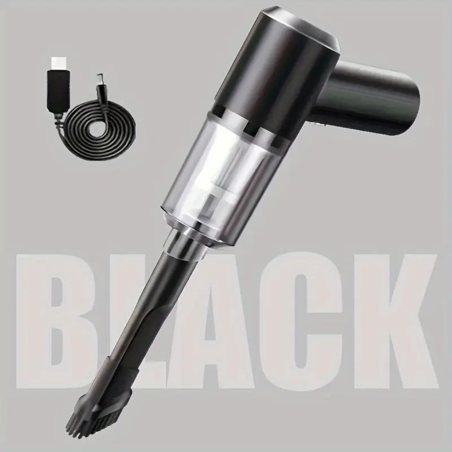 Cordless Car Vacuum + USB Rechargeable + High Suction + Compact ABS ...