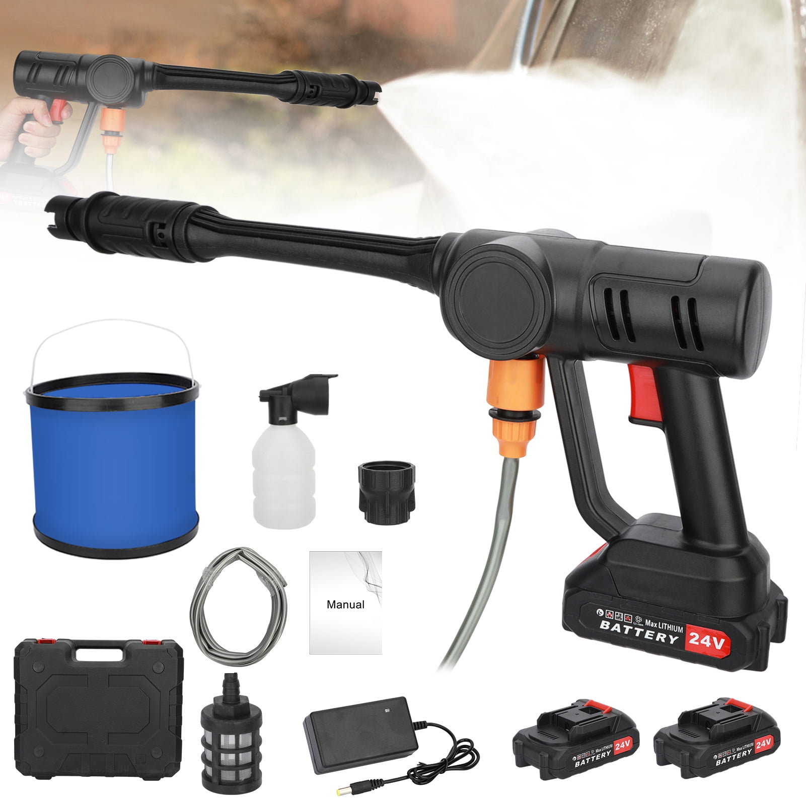 Cordless Car Washer Kit – 180W High-Pressure Jet Cleaner with 2 ...