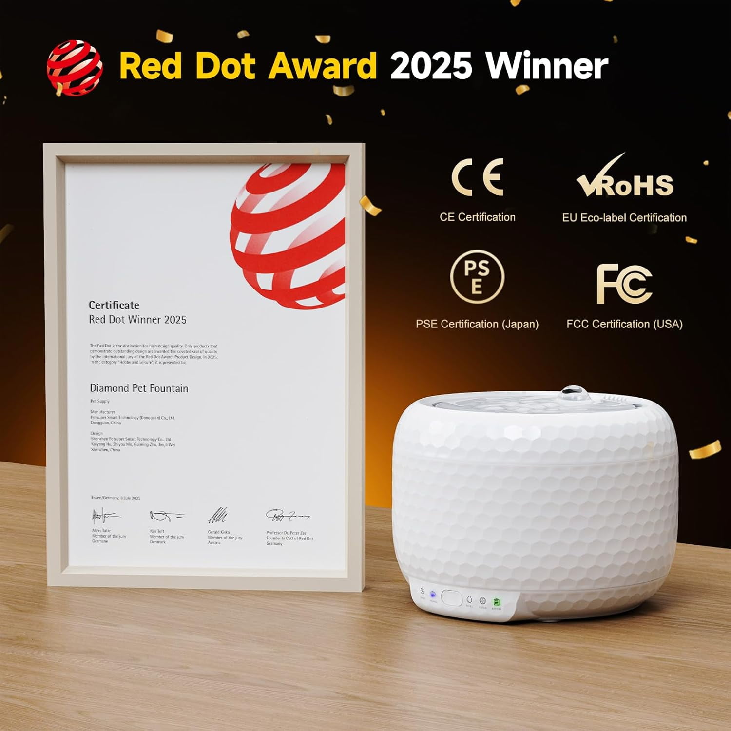 Cordless Cat Water Fountain with 5200mAh Battery, 1.8L/62oz Wireless ...