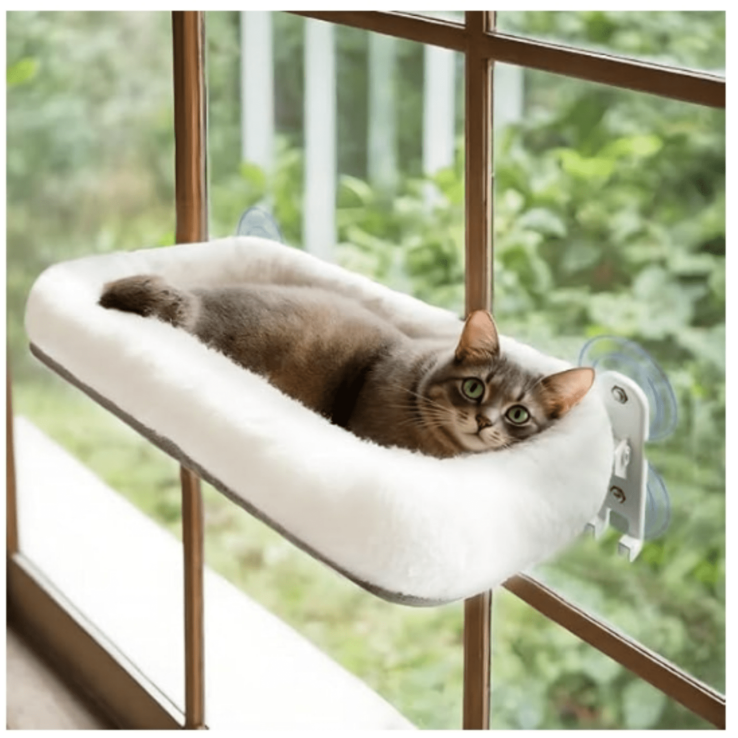 Cordless Cat Window Perch, Cat Foldable Hammock for Windows with 4 ...