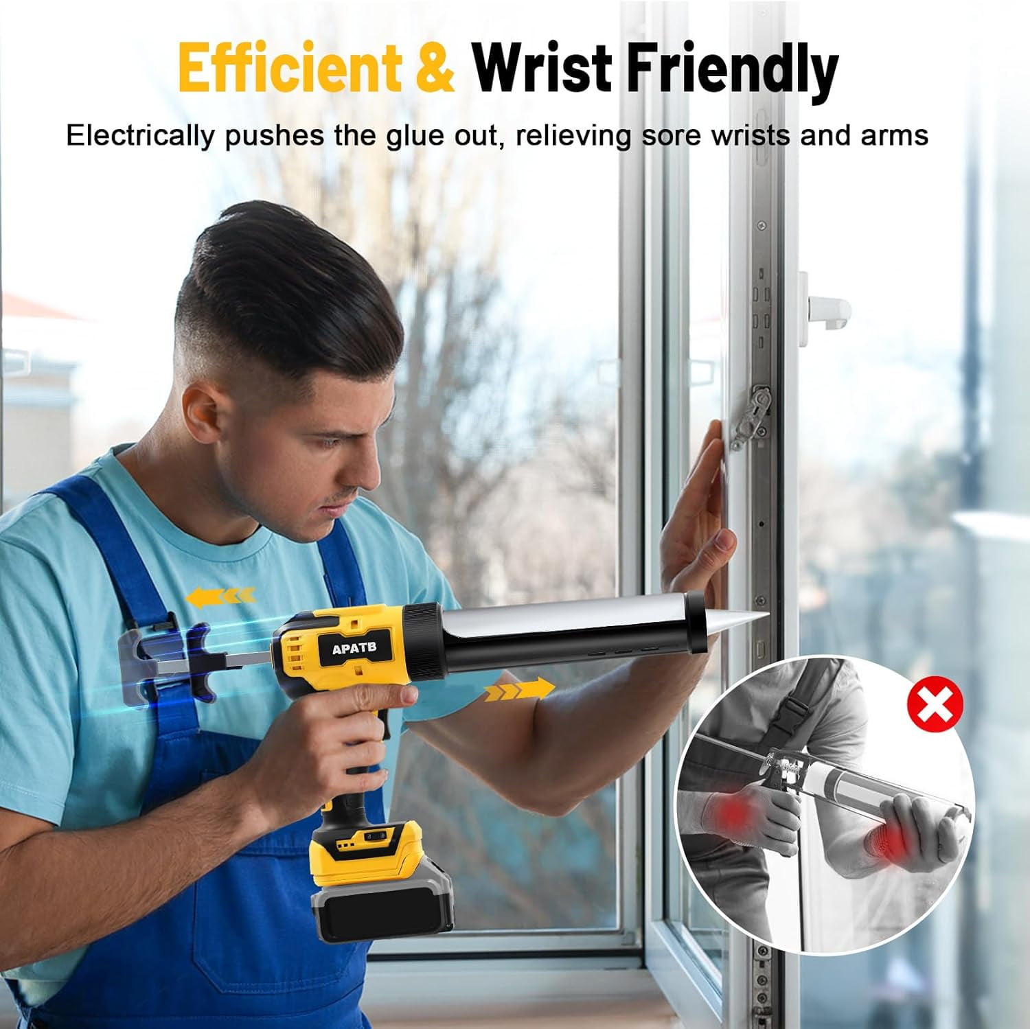 Cordless Caulking Gun Compatible With DeWalt 20V Max Battery, No-Drip ...