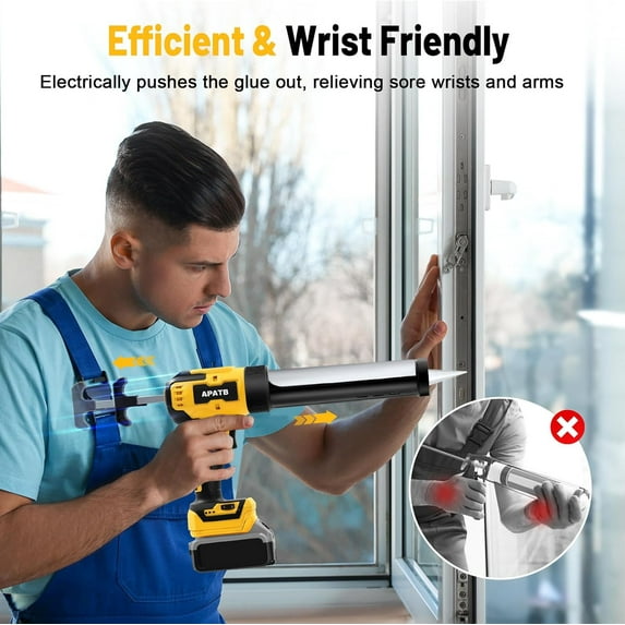 Cordless Caulking Gun Compatible With DeWalt 20V Max Battery, No-Drip ...