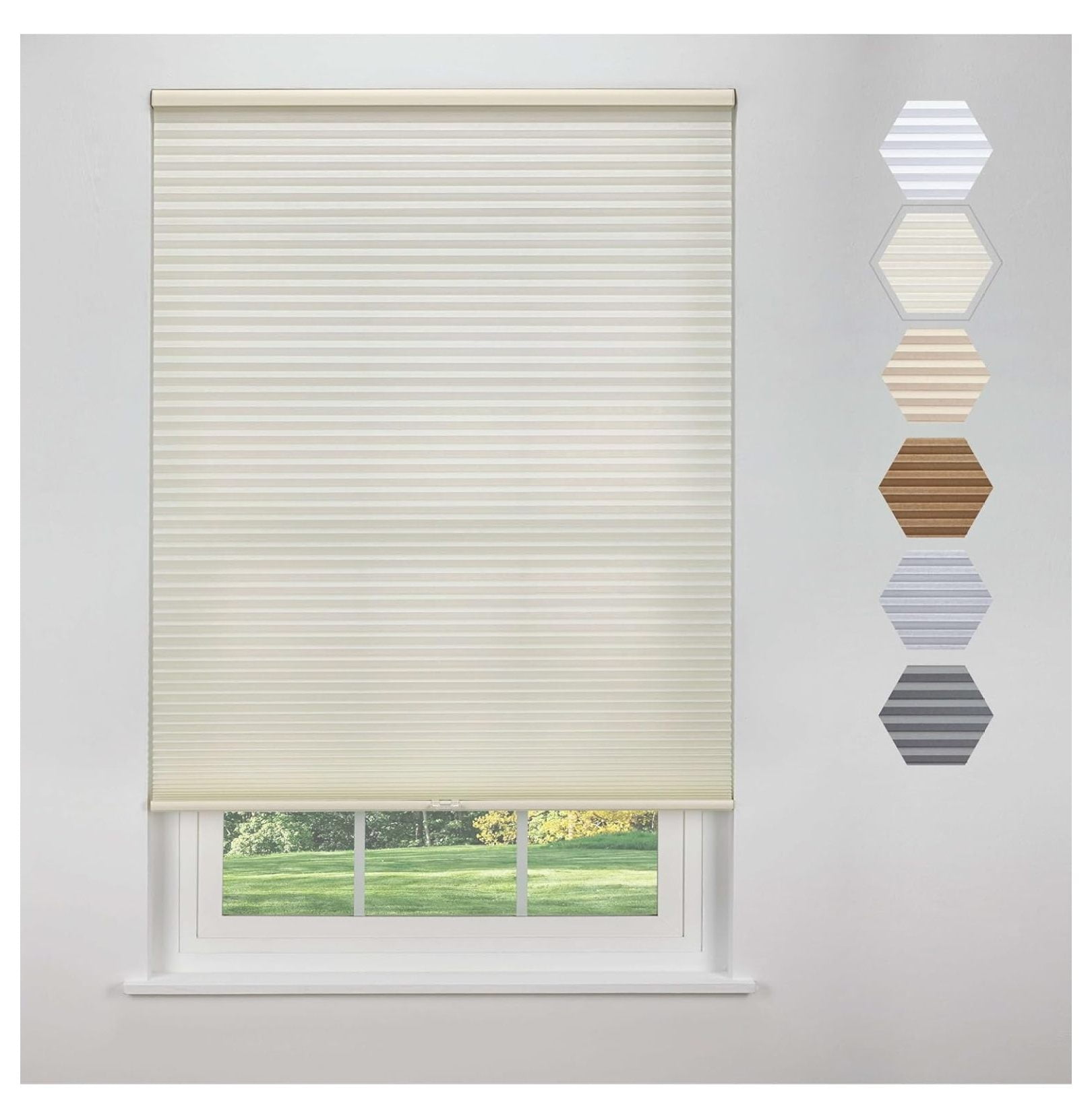 Cordless Cellular Light Filtering Shade 58 1/2 W x H, Seashell (Arrives ...
