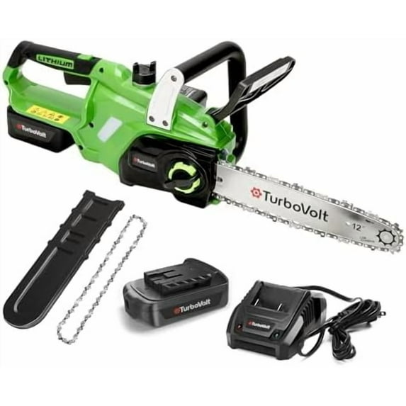Cordless Chainsaw, 20V Battery Powered Rechargeable Chainsaw, 12 ...